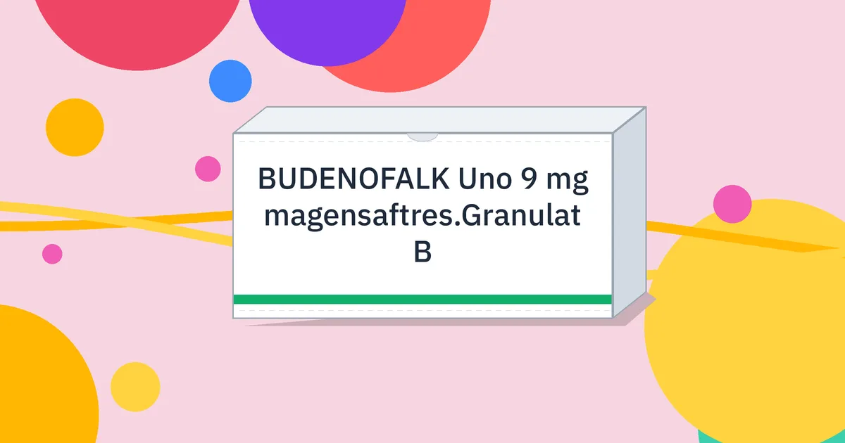 Symbolbild: Packung mit der Aufschrift BUDENOFALK Uno 9 mg magensaftres.Granulat B (PZN 11675818) – Verfügbarkeit und Bezug in Apotheken in Frankfurt am Main