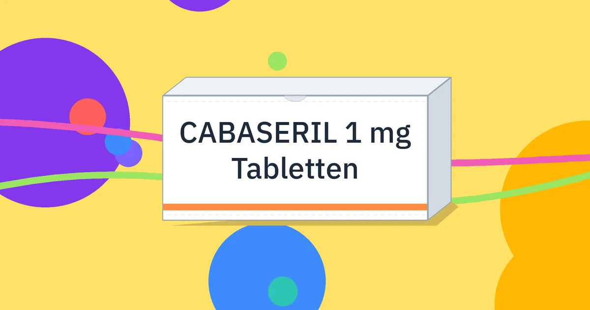 Symbolbild: Packung mit der Aufschrift CABASERIL 1 mg Tabletten (PZN 03131613) – Verfügbarkeit und Bezug in Apotheken in Frankfurt am Main