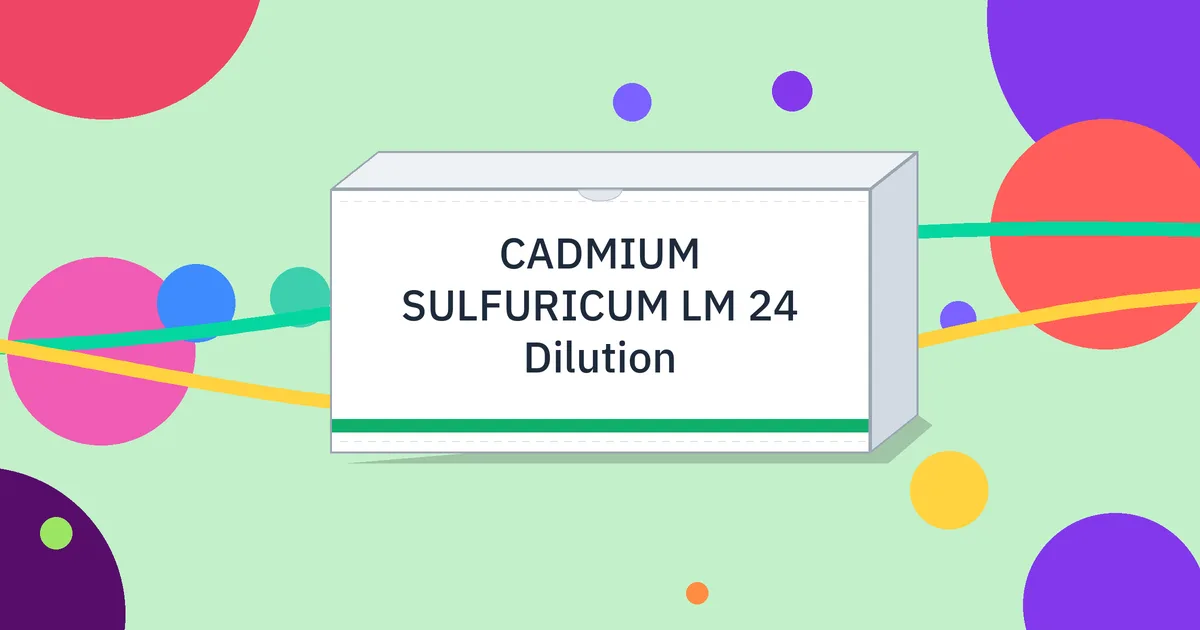 Symbolbild: Packung mit der Aufschrift CADMIUM SULFURICUM LM 24 Dilution (PZN 09649707) – Verfügbarkeit und Bezug in Apotheken in Frankfurt am Main