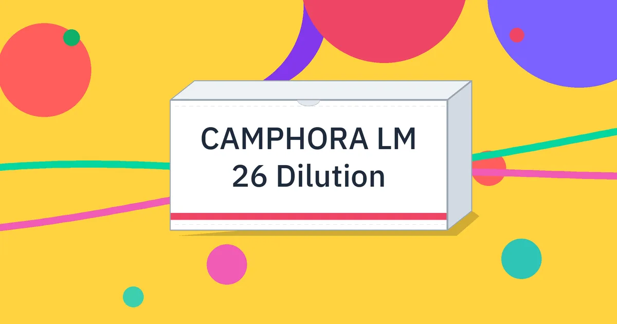 Symbolbild: Packung mit der Aufschrift CAMPHORA LM 26 Dilution (PZN 12807920) – Verfügbarkeit und Bezug in Apotheken in Frankfurt am Main