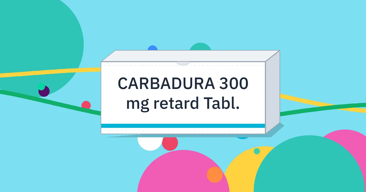 Symbolbild: Packung mit der Aufschrift CARBADURA 300 mg retard Tabl. (PZN 00914125) – Verfügbarkeit und Bezug in Apotheken in Frankfurt am Main