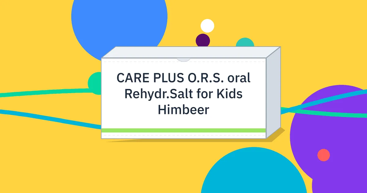 Symbolbild: Packung mit der Aufschrift CARE PLUS O.R.S. oral Rehydr.Salt for Kids Himbeer (PZN 14852847) – Verfügbarkeit und Bezug in Apotheken in Frankfurt am Main
