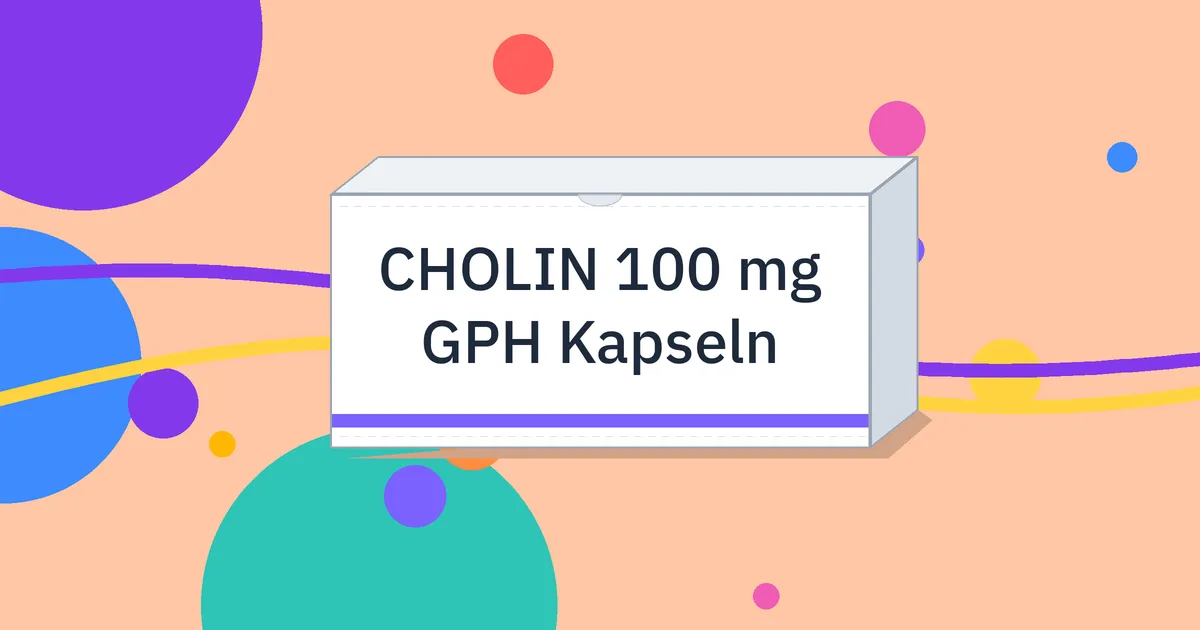 Symbolbild: Packung mit der Aufschrift CHOLIN 100 mg GPH Kapseln (PZN 03378360) – Verfügbarkeit und Bezug in Apotheken in Frankfurt am Main