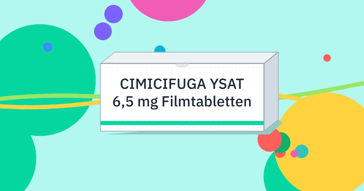 Symbolbild: Packung mit der Aufschrift CIMICIFUGA YSAT 6,5 mg Filmtabletten (PZN 20583305) – Verfügbarkeit und Bezug in Apotheken in Frankfurt am Main