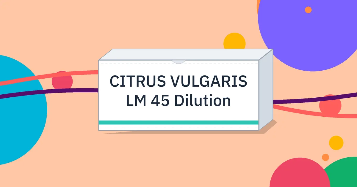 Symbolbild: Packung mit der Aufschrift CITRUS VULGARIS LM 45 Dilution (PZN 12822032) – Verfügbarkeit und Bezug in Apotheken in Frankfurt am Main