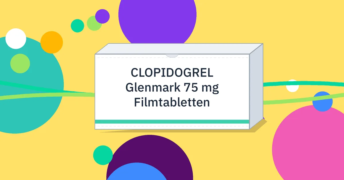 Symbolbild: Packung mit der Aufschrift CLOPIDOGREL Glenmark 75 mg Filmtabletten (PZN 16587415) – Verfügbarkeit und Bezug in Apotheken in Frankfurt am Main