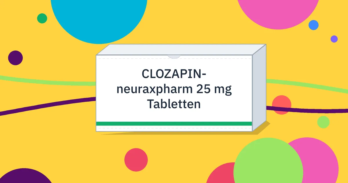 Symbolbild: Packung mit der Aufschrift CLOZAPIN-neuraxpharm 25 mg Tabletten (PZN 00557079) – Verfügbarkeit und Bezug in Apotheken in Frankfurt am Main