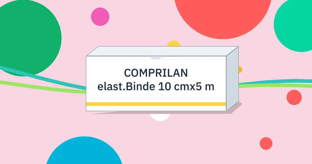 Symbolbild: Packung mit der Aufschrift COMPRILAN elast.Binde 10 cmx5 m (PZN 17433482) – Verfügbarkeit und Bezug in Apotheken in Frankfurt am Main