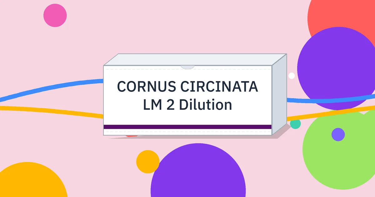 Symbolbild: Packung mit der Aufschrift CORNUS CIRCINATA LM 2 Dilution (PZN 13452011) – Verfügbarkeit und Bezug in Apotheken in Frankfurt am Main