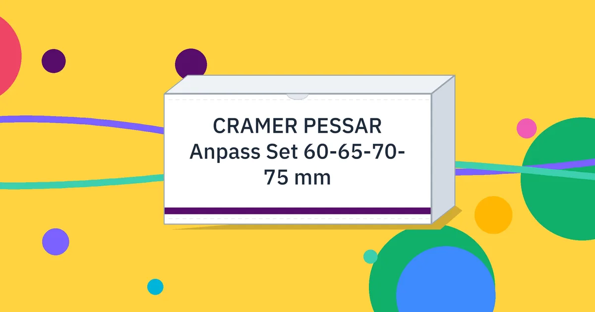Symbolbild: Packung mit der Aufschrift CRAMER PESSAR Anpass Set 60-65-70-75 mm (PZN 10380328) – Verfügbarkeit und Bezug in Apotheken in Frankfurt am Main