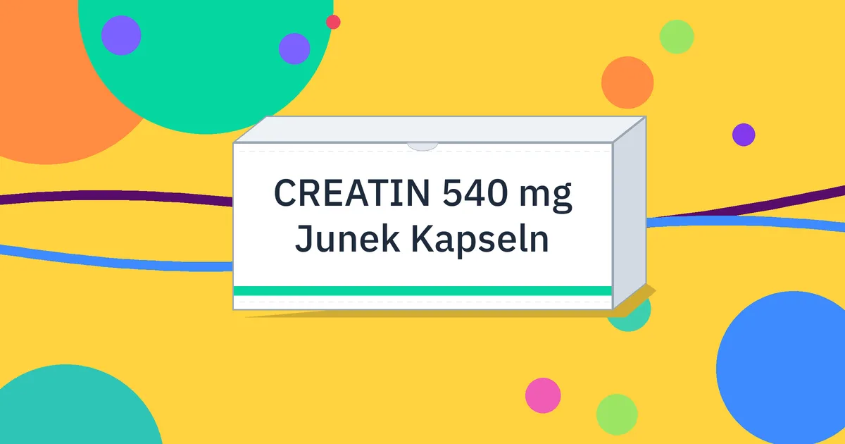 Symbolbild: Packung mit der Aufschrift CREATIN 540 mg Junek Kapseln (PZN 09324939) – Verfügbarkeit und Bezug in Apotheken in Frankfurt am Main