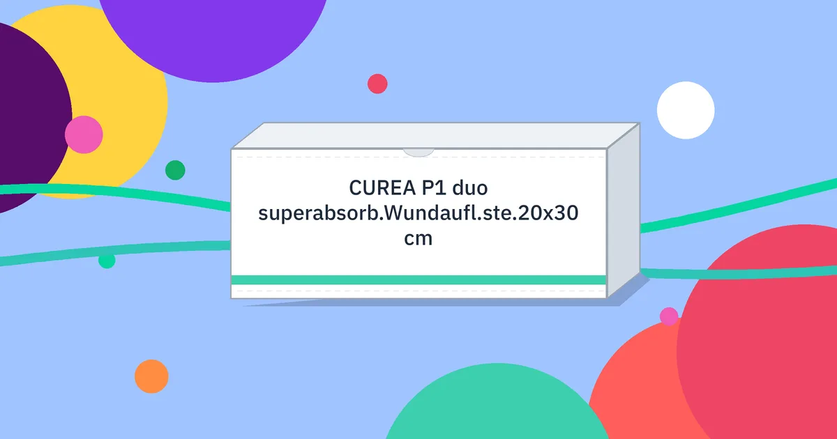 Symbolbild: Packung mit der Aufschrift CUREA P1 duo superabsorb.Wundaufl.ste.20x30 cm (PZN 16005301) – Verfügbarkeit und Bezug in Apotheken in Frankfurt am Main