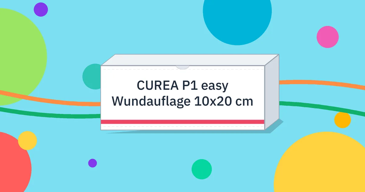 Symbolbild: Packung mit der Aufschrift CUREA P1 easy Wundauflage 10x20 cm (PZN 15254930) – Verfügbarkeit und Bezug in Apotheken in Frankfurt am Main