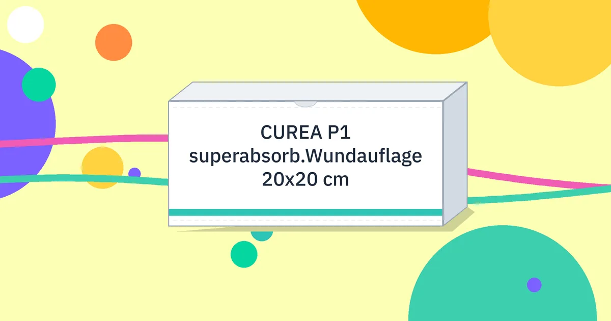 Symbolbild: Packung mit der Aufschrift CUREA P1 superabsorb.Wundauflage 20x20 cm (PZN 16005577) – Verfügbarkeit und Bezug in Apotheken in Frankfurt am Main