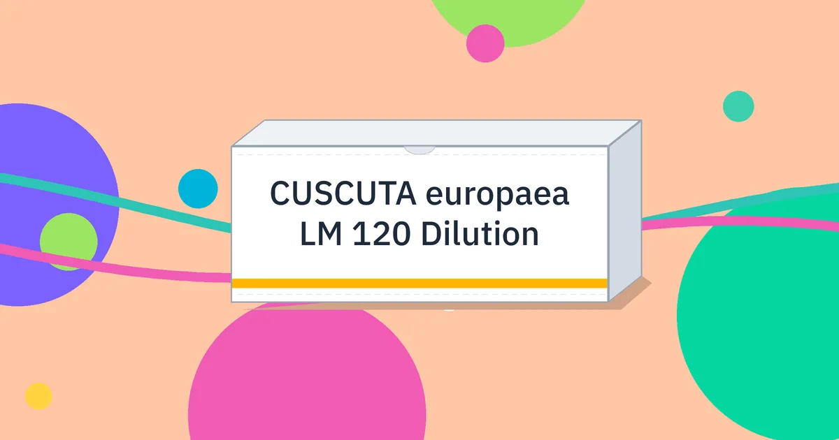 Symbolbild: Packung mit der Aufschrift CUSCUTA europaea LM 120 Dilution (PZN 13459421) – Verfügbarkeit und Bezug in Apotheken in Frankfurt am Main