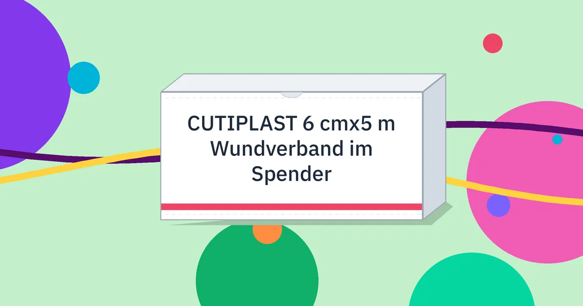 Symbolbild: Packung mit der Aufschrift CUTIPLAST 6 cmx5 m Wundverband im Spender (PZN 17606304) – Verfügbarkeit und Bezug in Apotheken in Frankfurt am Main