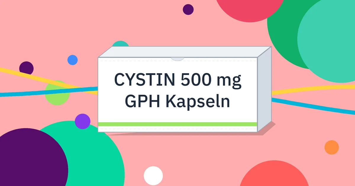Symbolbild: Packung mit der Aufschrift CYSTIN 500 mg GPH Kapseln (PZN 00131423) – Verfügbarkeit und Bezug in Apotheken in Frankfurt am Main