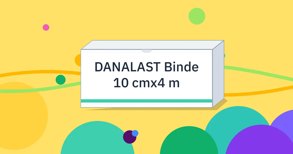Symbolbild: Packung mit der Aufschrift DANALAST Binde 10 cmx4 m (PZN 07636652) – Verfügbarkeit und Bezug in Apotheken in Frankfurt am Main