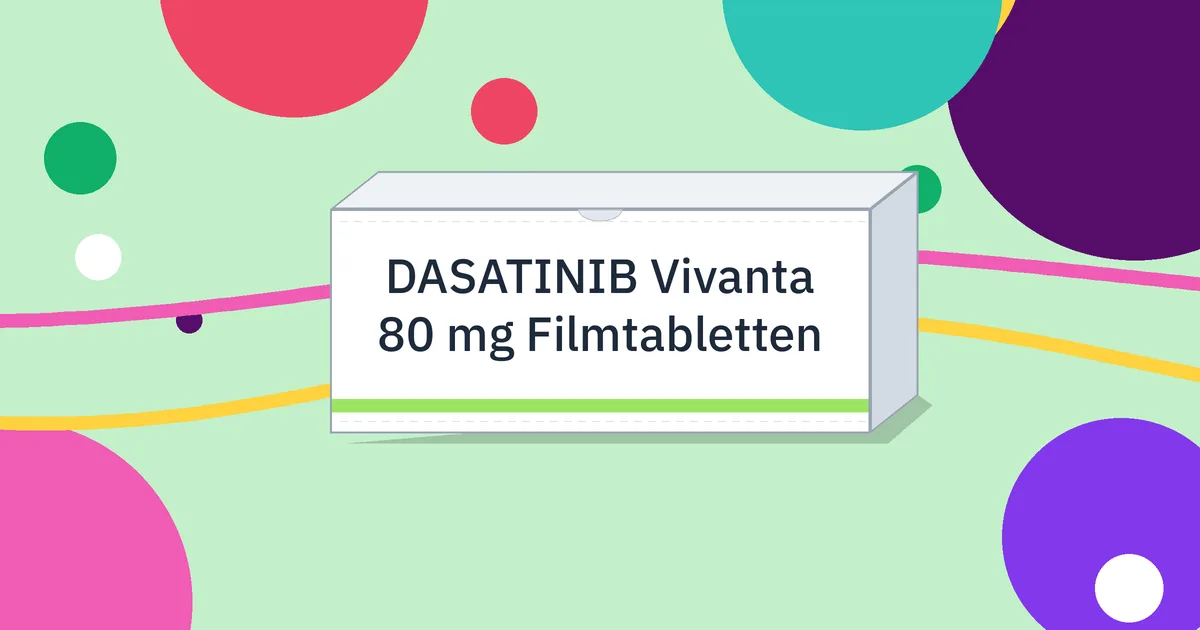 Symbolbild: Packung mit der Aufschrift DASATINIB Vivanta 80 mg Filmtabletten (PZN 20045447) – Verfügbarkeit und Bezug in Apotheken in Frankfurt am Main
