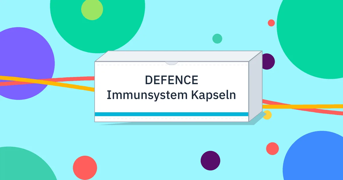 Symbolbild: Packung mit der Aufschrift DEFENCE Immunsystem Kapseln (PZN 17255773) – Verfügbarkeit und Bezug in Apotheken in Frankfurt am Main