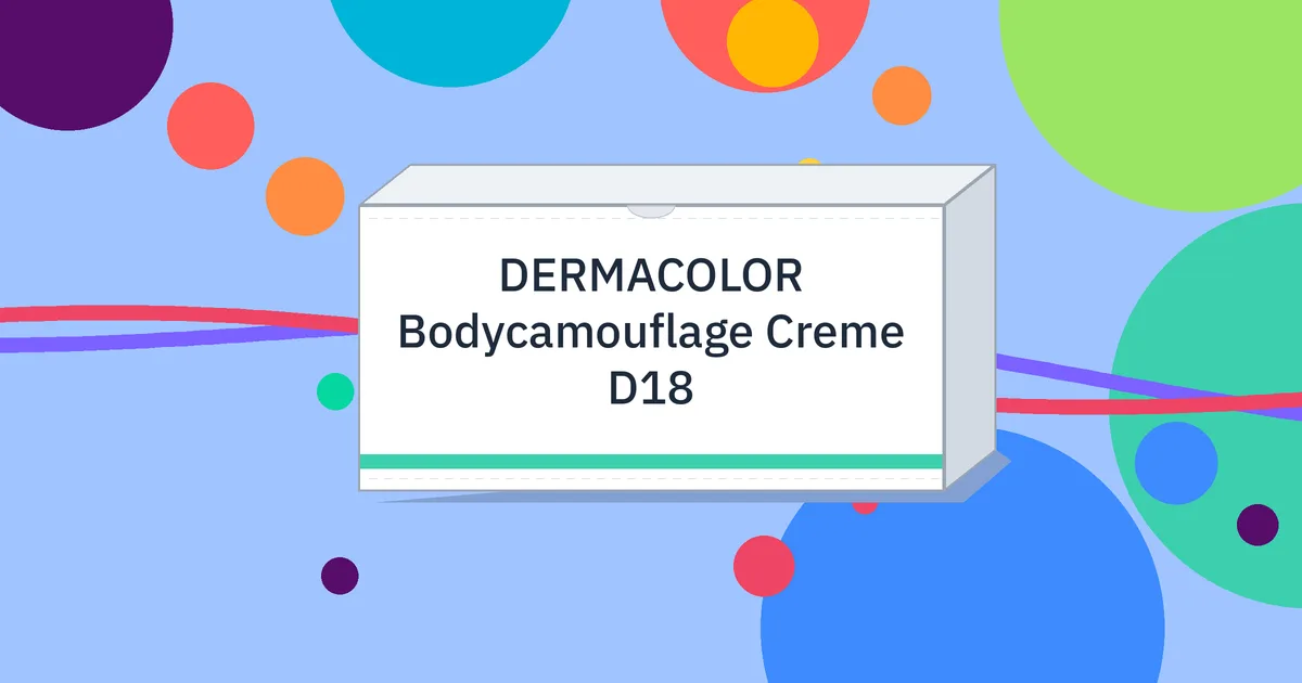 Symbolbild: Packung mit der Aufschrift DERMACOLOR Bodycamouflage Creme D18 (PZN 15818120) – Verfügbarkeit und Bezug in Apotheken in Frankfurt am Main
