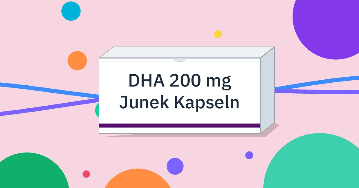 Symbolbild: Packung mit der Aufschrift DHA 200 mg Junek Kapseln (PZN 11189710) – Verfügbarkeit und Bezug in Apotheken in Frankfurt am Main