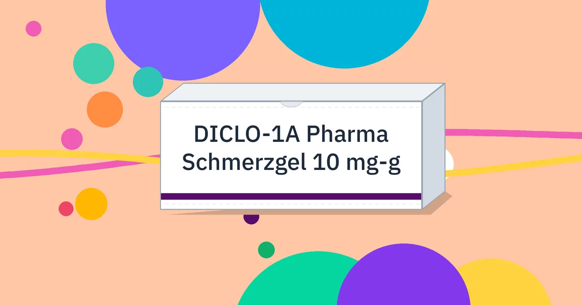 Symbolbild: Packung mit der Aufschrift DICLO-1A Pharma Schmerzgel 10 mg-g (PZN 16517171) – Verfügbarkeit und Bezug in Apotheken in Frankfurt am Main