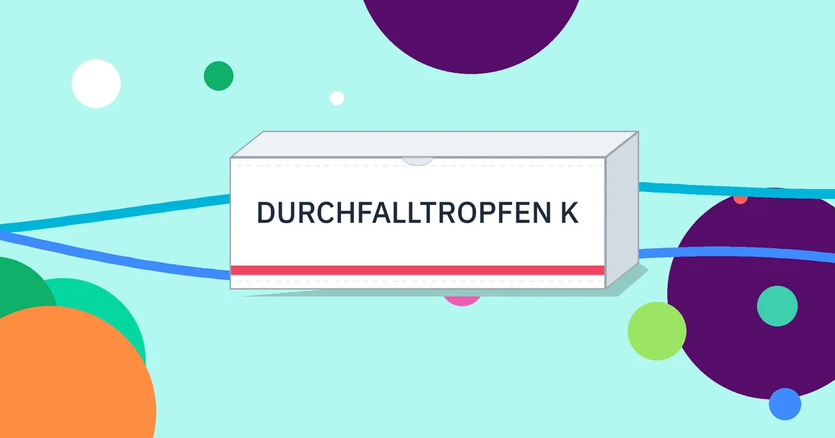 Symbolbild: Packung mit der Aufschrift DURCHFALLTROPFEN K (PZN 05909583) – Verfügbarkeit und Bezug in Apotheken in Frankfurt am Main
