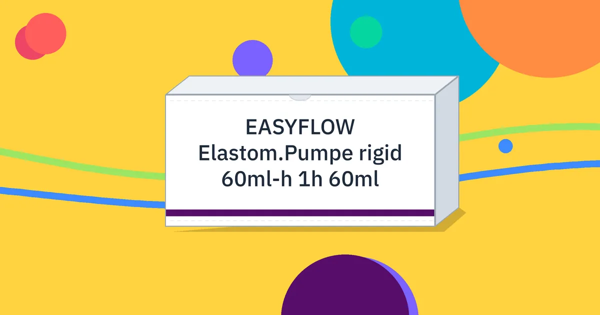 Symbolbild: Packung mit der Aufschrift EASYFLOW Elastom.Pumpe rigid 60ml-h 1h 60ml (PZN 19262760) – Verfügbarkeit und Bezug in Apotheken in Frankfurt am Main