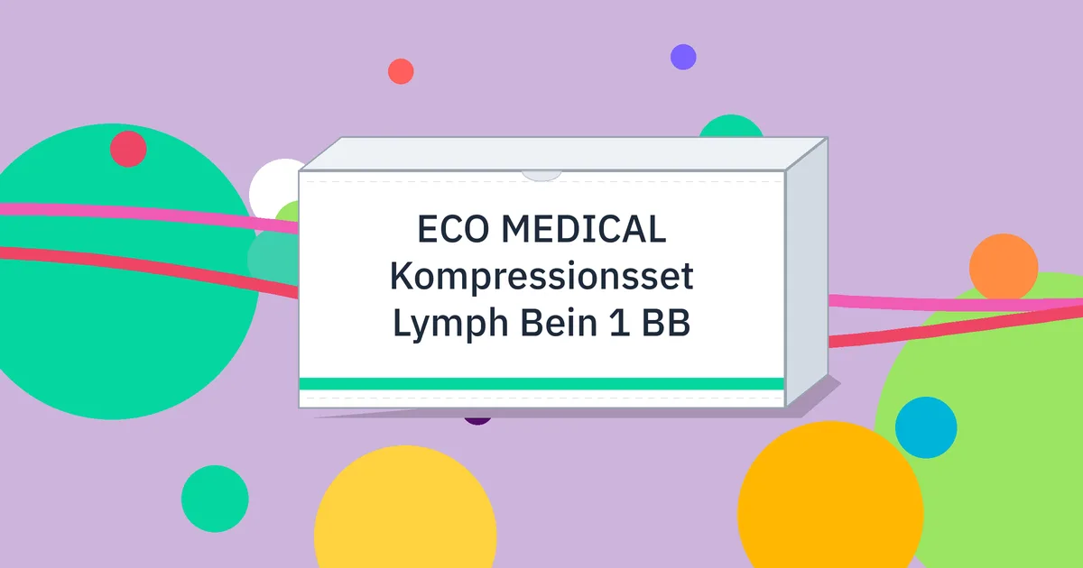 Symbolbild: Packung mit der Aufschrift ECO MEDICAL Kompressionsset Lymph Bein 1 BB (PZN 20404076) – Verfügbarkeit und Bezug in Apotheken in Frankfurt am Main