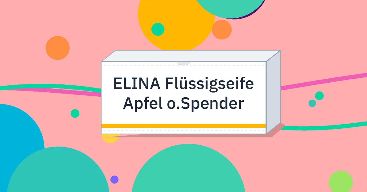 Symbolbild: Packung mit der Aufschrift ELINA Flüssigseife Apfel o.Spender (PZN 10778611) – Verfügbarkeit und Bezug in Apotheken in Frankfurt am Main