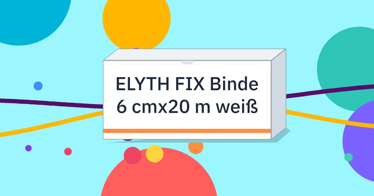 Symbolbild: Packung mit der Aufschrift ELYTH FIX Binde 6 cmx20 m weiß (PZN 10537391) – Verfügbarkeit und Bezug in Apotheken in Frankfurt am Main