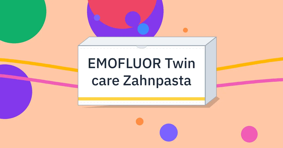 Symbolbild: Packung mit der Aufschrift EMOFLUOR Twin care Zahnpasta (PZN 16653201) – Verfügbarkeit und Bezug in Apotheken in Frankfurt am Main