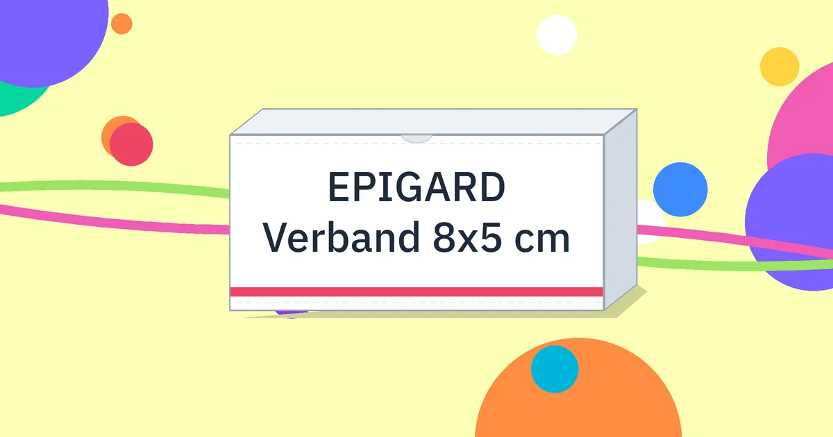 Symbolbild: Packung mit der Aufschrift EPIGARD Verband 8x5 cm (PZN 02452077) – Verfügbarkeit und Bezug in Apotheken in Frankfurt am Main
