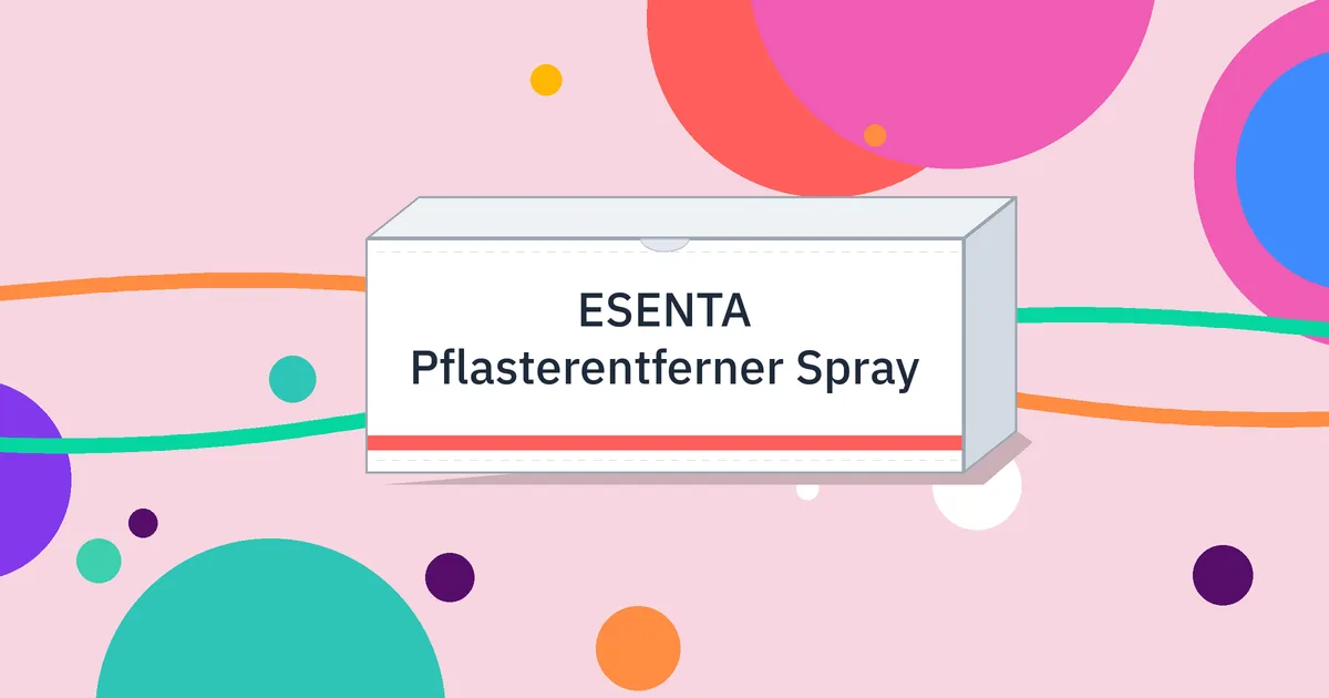 Symbolbild: Packung mit der Aufschrift ESENTA Pflasterentferner Spray (PZN 18729397) – Verfügbarkeit und Bezug in Apotheken in Frankfurt am Main