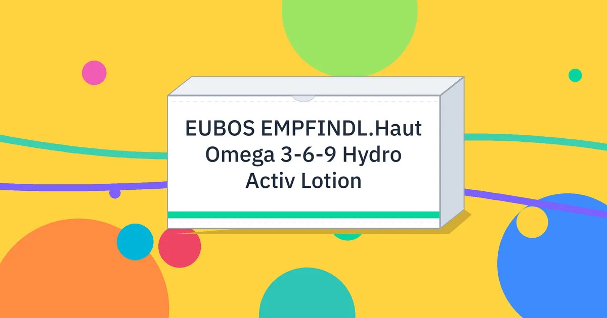 Symbolbild: Packung mit der Aufschrift EUBOS EMPFINDL.Haut Omega 3-6-9 Hydro Activ Lotion (PZN 07392983) – Verfügbarkeit und Bezug in Apotheken in Frankfurt am Main