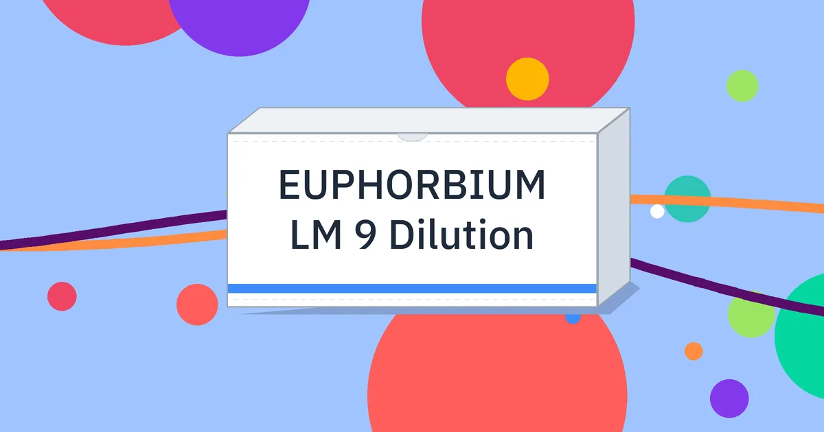 Symbolbild: Packung mit der Aufschrift EUPHORBIUM LM 9 Dilution (PZN 13483170) – Verfügbarkeit und Bezug in Apotheken in Frankfurt am Main