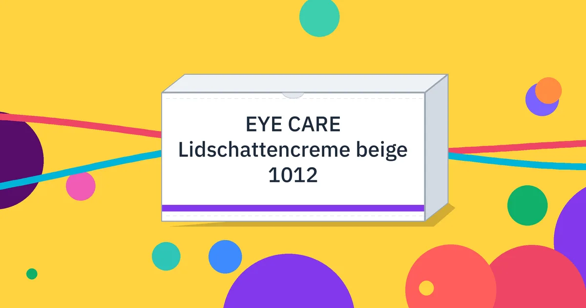 Symbolbild: Packung mit der Aufschrift EYE CARE Lidschattencreme beige 1012 (PZN 20582441) – Verfügbarkeit und Bezug in Apotheken in Frankfurt am Main