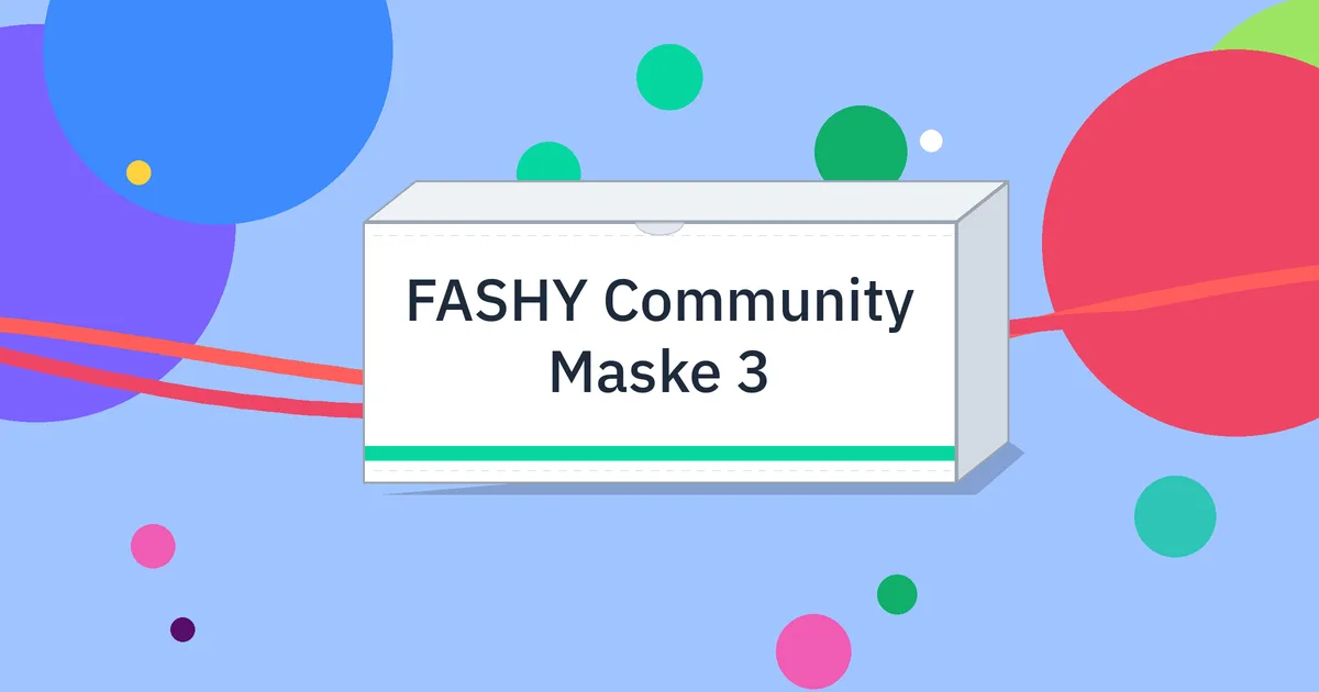 Symbolbild: Packung mit der Aufschrift FASHY Community Maske 3 (PZN 16867511) – Verfügbarkeit und Bezug in Apotheken in Frankfurt am Main
