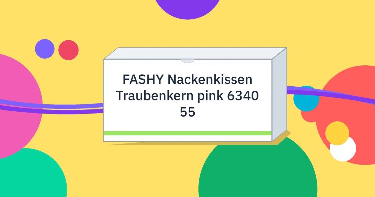 Symbolbild: Packung mit der Aufschrift FASHY Nackenkissen Traubenkern pink 6340 55 (PZN 19136676) – Verfügbarkeit und Bezug in Apotheken in Frankfurt am Main