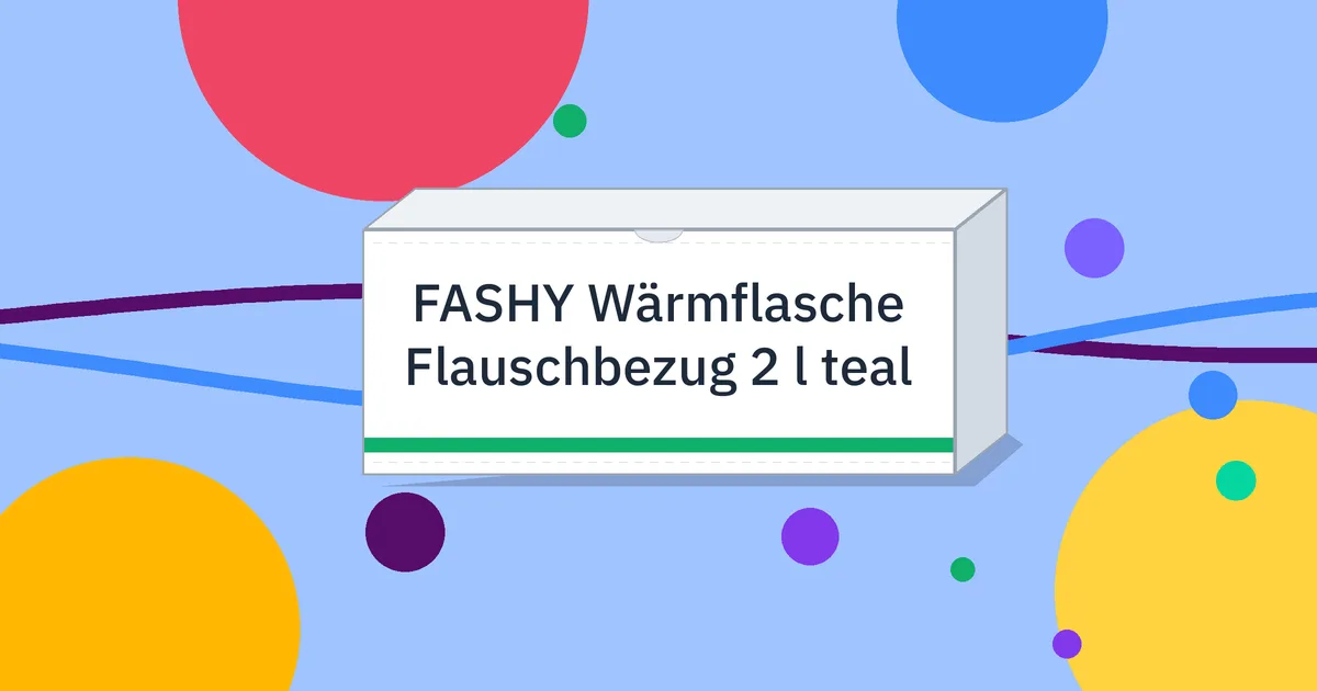 Symbolbild: Packung mit der Aufschrift FASHY Wärmflasche Flauschbezug 2 l teal (PZN 20351925) – Verfügbarkeit und Bezug in Apotheken in Frankfurt am Main