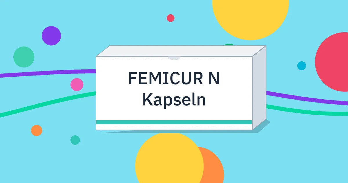 Symbolbild: Packung mit der Aufschrift FEMICUR N Kapseln (PZN 01129078) – Verfügbarkeit und Bezug in Apotheken in Frankfurt am Main