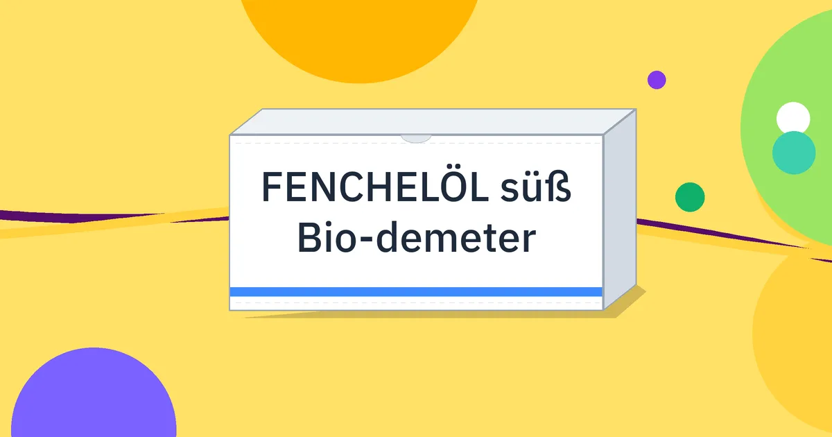 Symbolbild: Packung mit der Aufschrift FENCHELÖL süß Bio-demeter (PZN 14351832) – Verfügbarkeit und Bezug in Apotheken in Frankfurt am Main
