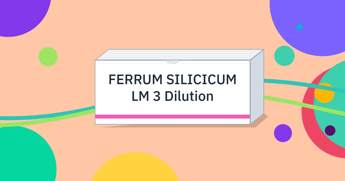 Symbolbild: Packung mit der Aufschrift FERRUM SILICICUM LM 3 Dilution (PZN 12852903) – Verfügbarkeit und Bezug in Apotheken in Frankfurt am Main