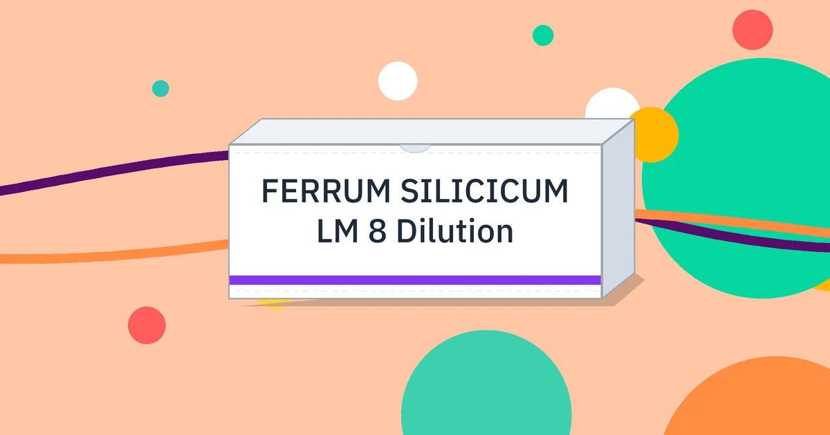 Symbolbild: Packung mit der Aufschrift FERRUM SILICICUM LM 8 Dilution (PZN 12852984) – Verfügbarkeit und Bezug in Apotheken in Frankfurt am Main