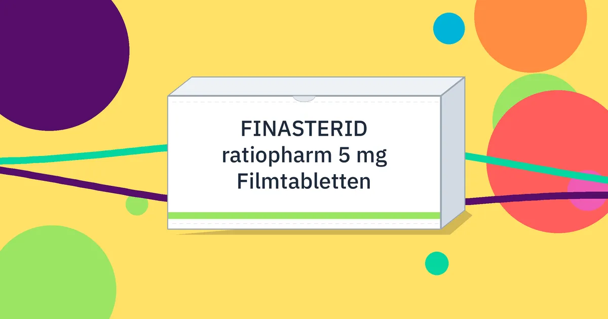 Symbolbild: Packung mit der Aufschrift FINASTERID ratiopharm 5 mg Filmtabletten (PZN 00008148) – Verfügbarkeit und Bezug in Apotheken in Frankfurt am Main