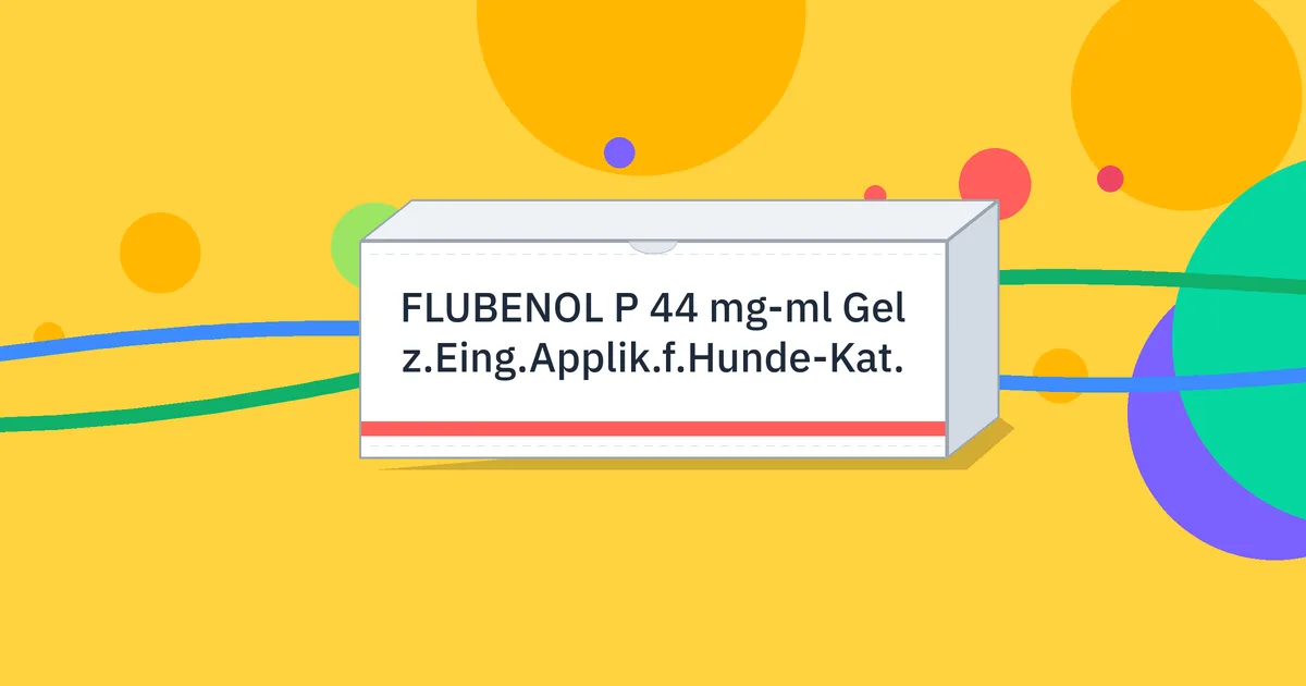 Symbolbild: Packung mit der Aufschrift FLUBENOL P 44 mg-ml Gel z.Eing.Applik.f.Hunde-Kat. (PZN 19506794) – Verfügbarkeit und Bezug in Apotheken in Frankfurt am Main