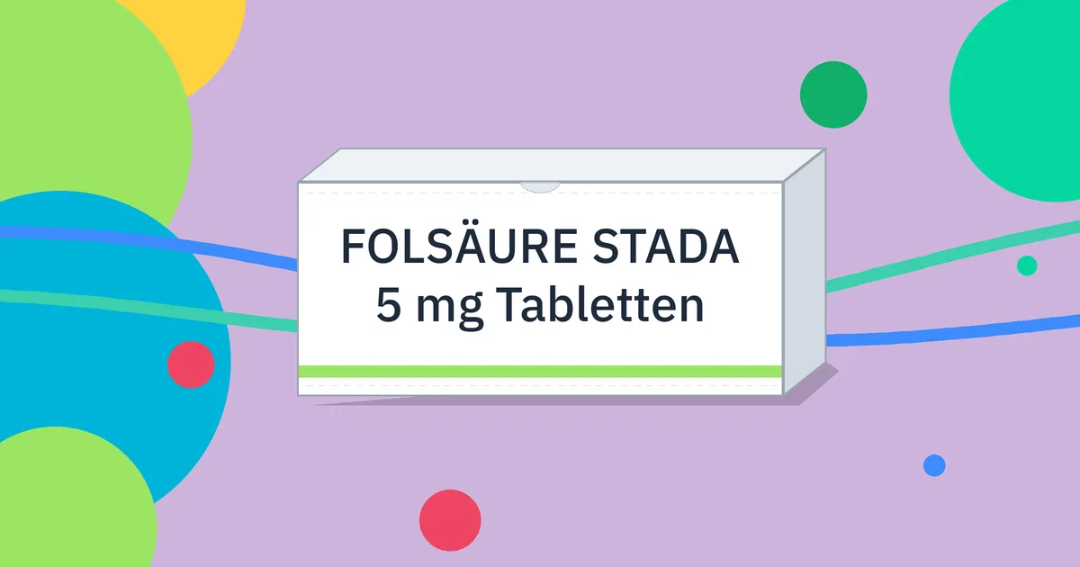 Symbolbild: Packung mit der Aufschrift FOLSÄURE STADA 5 mg Tabletten (PZN 17579228) – Verfügbarkeit und Bezug in Apotheken in Frankfurt am Main