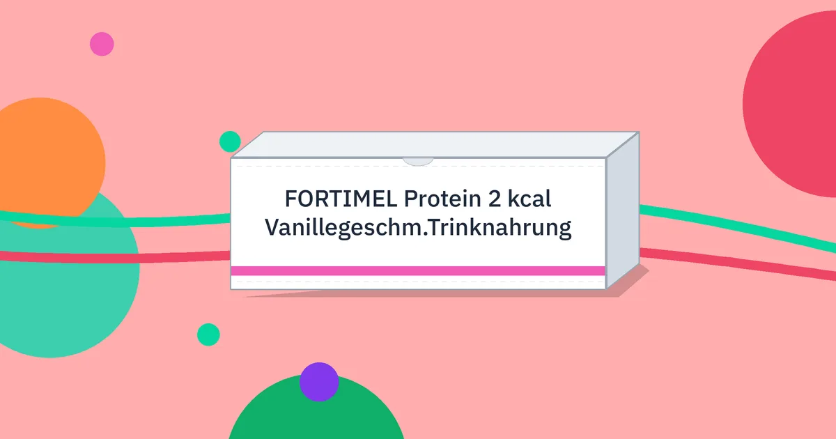 Symbolbild: Packung mit der Aufschrift FORTIMEL Protein 2 kcal Vanillegeschm.Trinknahrung (PZN 19095724) – Verfügbarkeit und Bezug in Apotheken in Frankfurt am Main