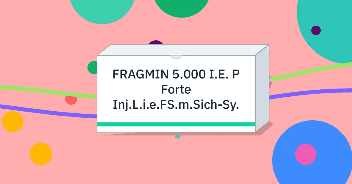 Symbolbild: Packung mit der Aufschrift FRAGMIN 5.000 I.E. P Forte Inj.L.i.e.FS.m.Sich-Sy. (PZN 05746520) – Verfügbarkeit und Bezug in Apotheken in Frankfurt am Main